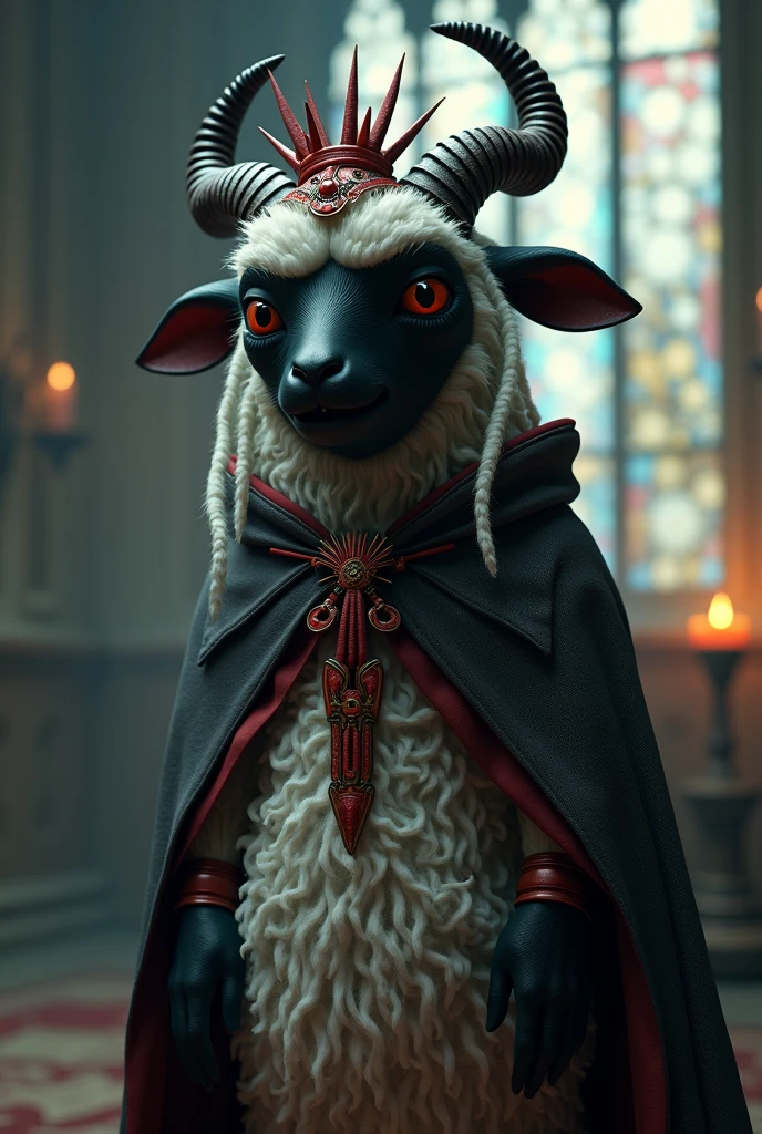 ((mouton (agneau \(cult of the agneau\)), corps noir et fourrure ...