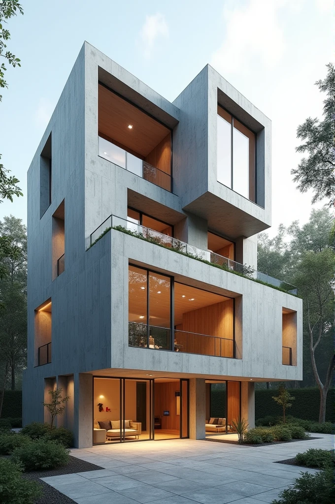 "Create an architectural structure inspired by a laying rectangular ...