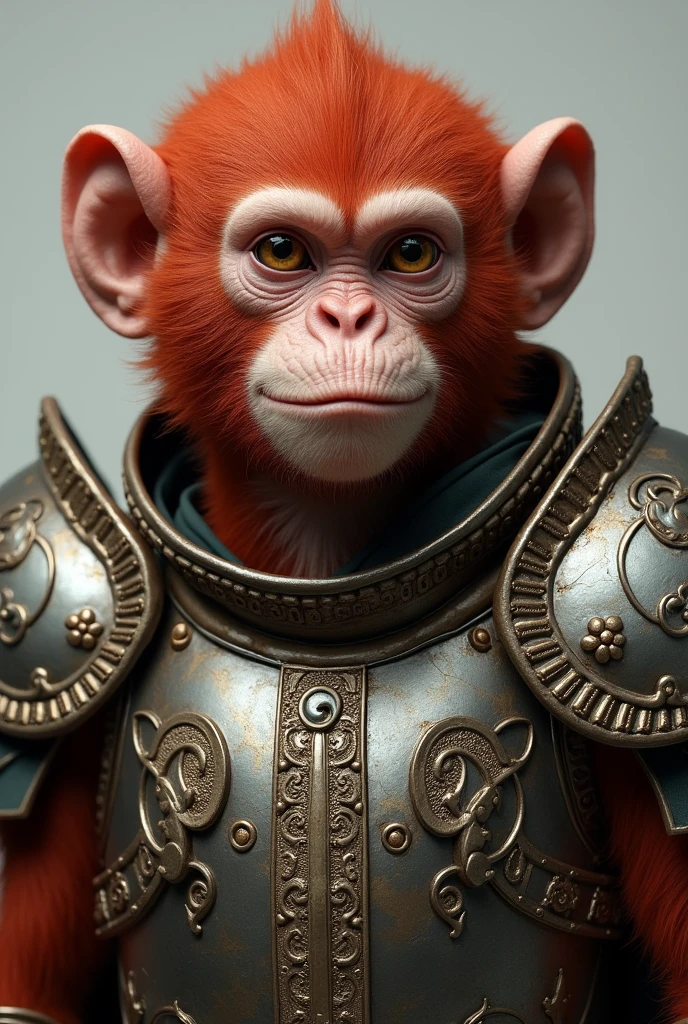 A red-haired monkey with a humanoid appearance, adult and dressed in ...