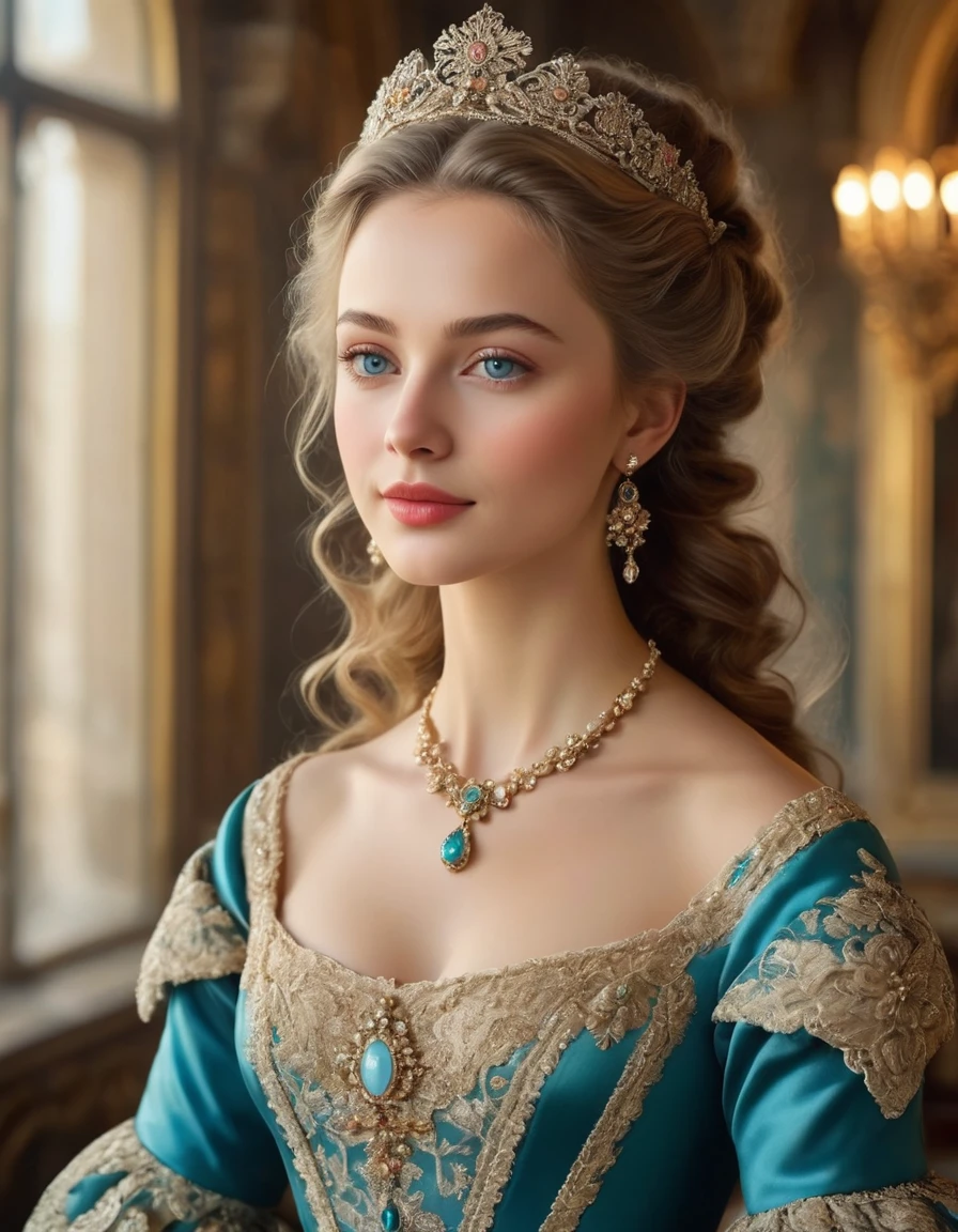 Elegant portrait of an 18th century Russian noblewoman, Very detailed ...