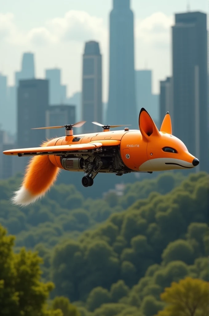Orange fox drone - SeaArt AI