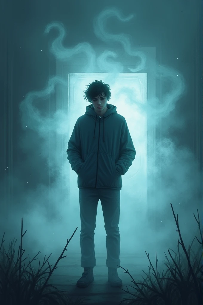 The young man feels a sudden, unnatural cold breeze. Visualize him ...