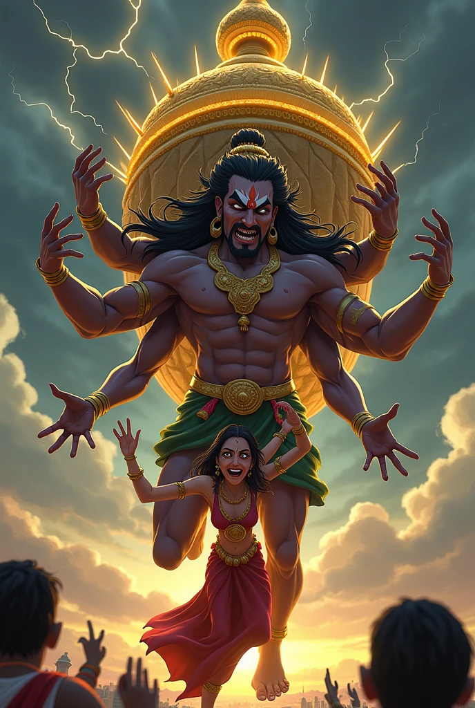 In cinematic cartoon 3d style "• Sita’s Abduction by Ravana: - SeaArt AI
