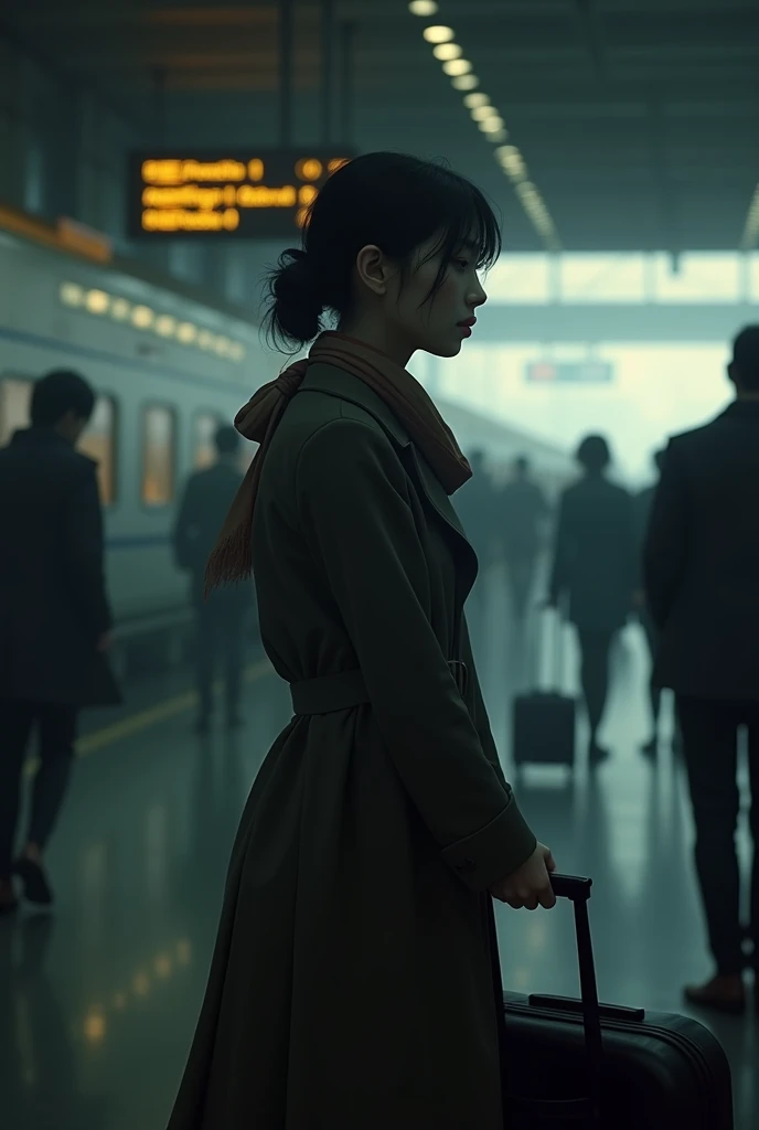 Woman saying goodbye - SeaArt AI