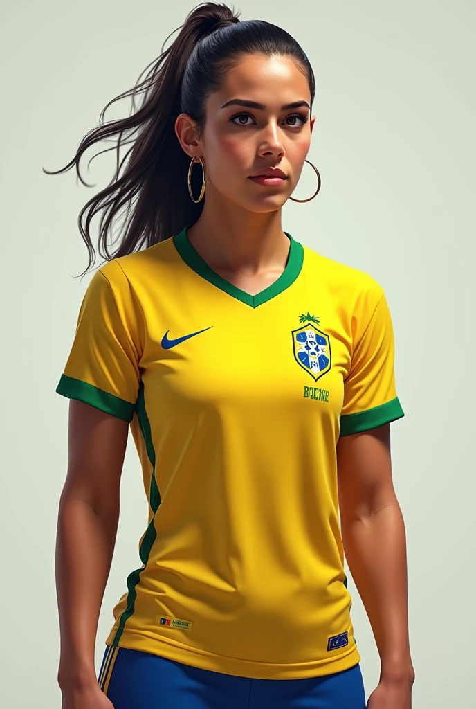 Marta wearing the football uniform of the Sport Clube Corinthians ...