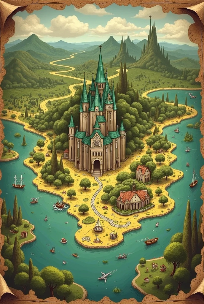 Create a map of the Emerald City, de Wicked , beiges, even reminiscent ...