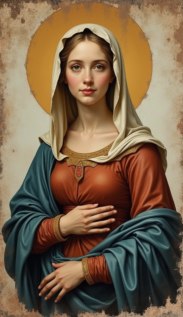 ((Ancient Roman murals)), Portrait of a slim young beautiful Virgin ...