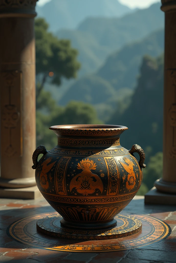 A jar that has something inside from the Pandora era - SeaArt AI