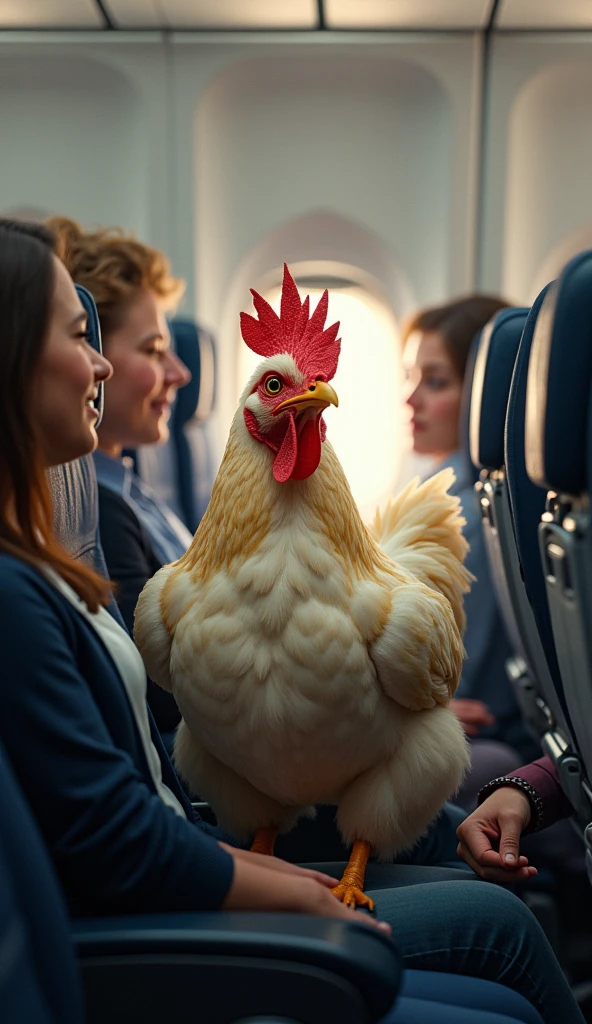 Chicken on a plane - SeaArt AI