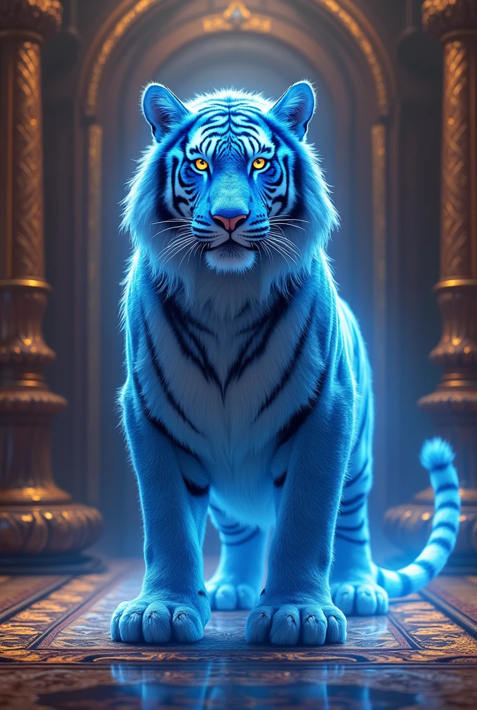 Royal tiger king blue in king palace - SeaArt AI