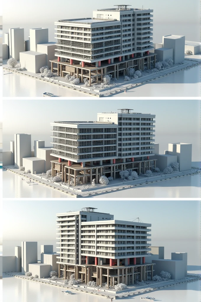 Realistic 3d model before during and after earthquake mitigation plan ...