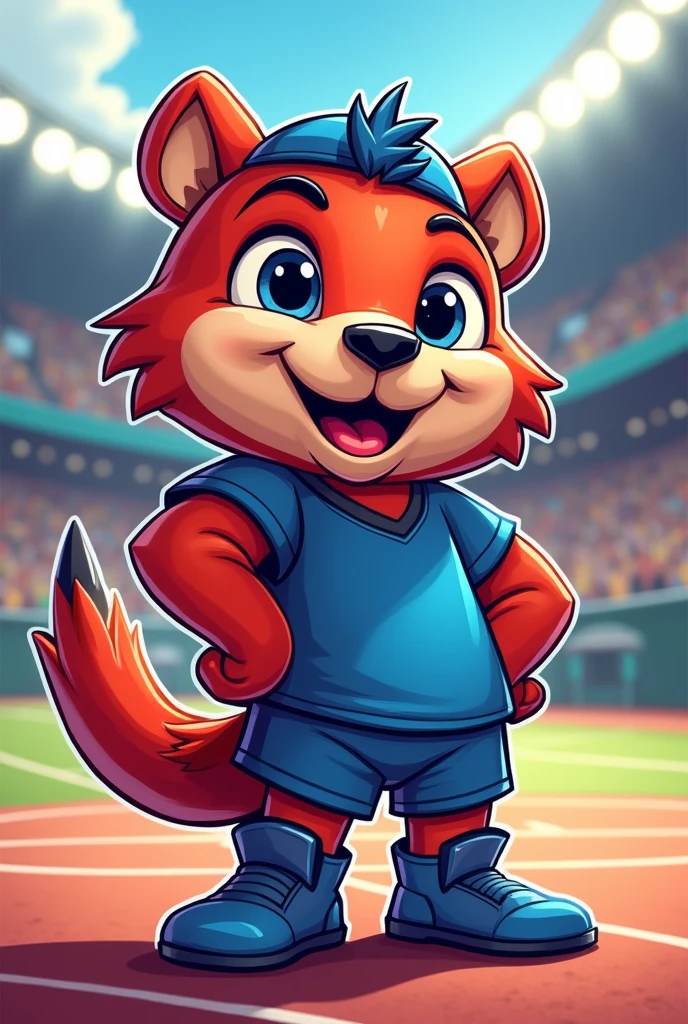 Red and blue mascot - SeaArt AI