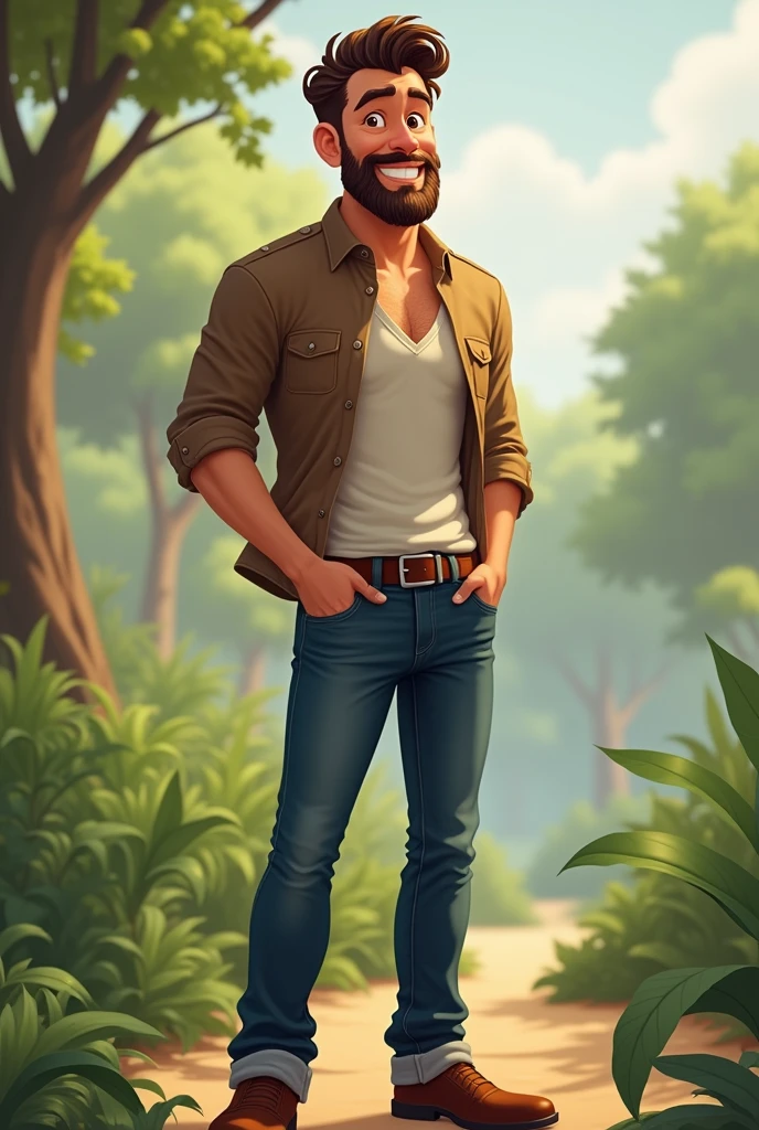 I need a picture, an animation picture of a man Little bit smile and ...