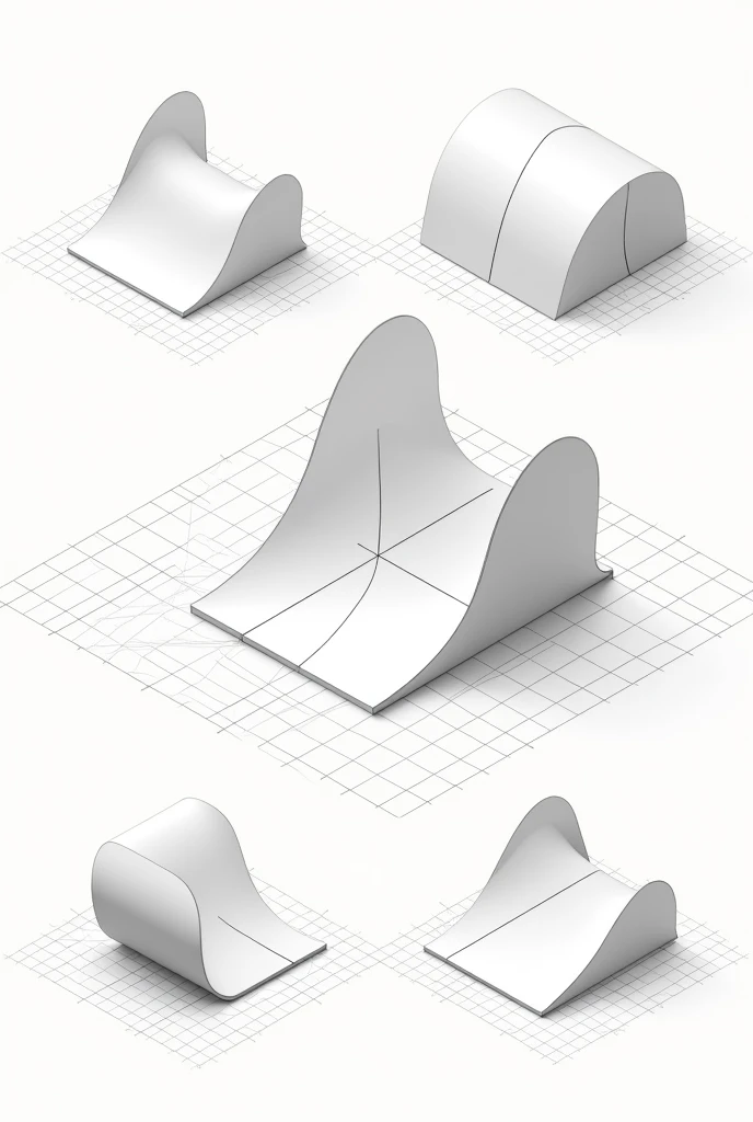 Draw an isometric of hyperbola with seperate overview, upperview ...