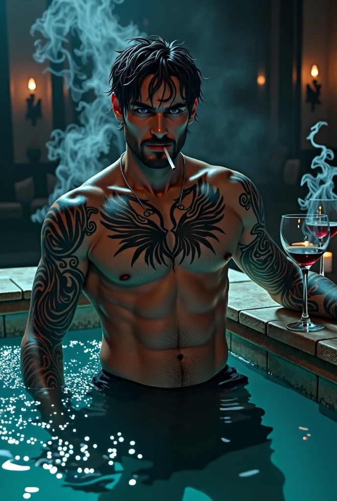 He is a greek man, very muscular and tall. His face is very beautiful ...