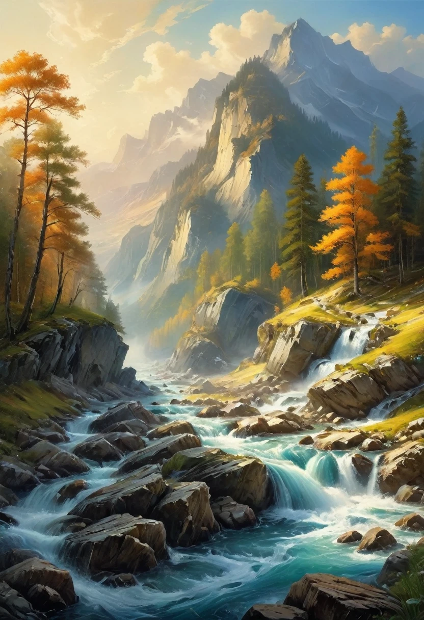 Landscape painting, composition and perspective, color and light ...