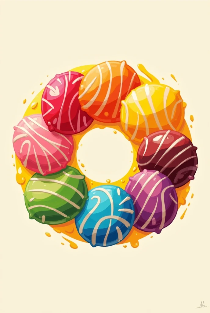 Generate a logo for " flavored fiesta pastillas" with different colors ...