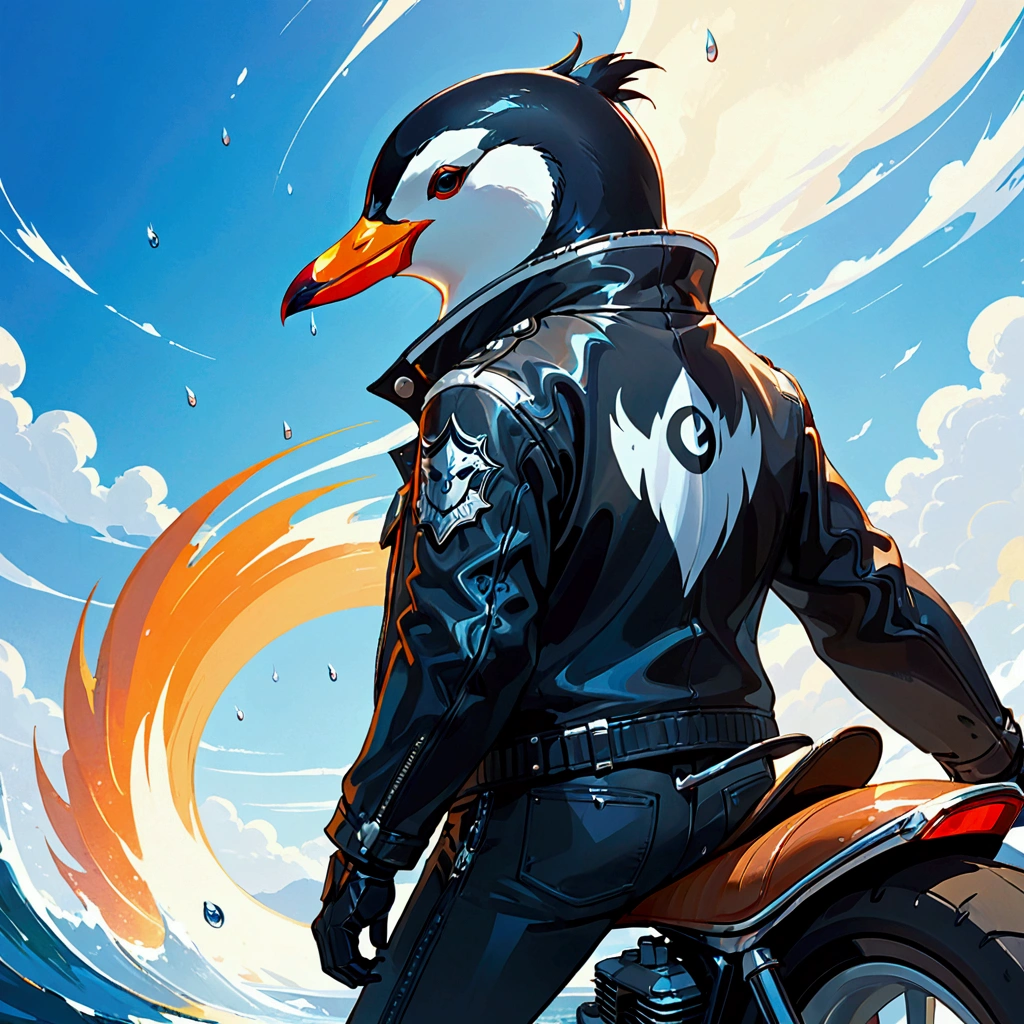 Closeup. A resplendent display of an extremely badass anthropomorphic ...