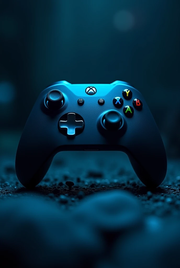 Cinematic Xbox controller with blue dunt in background - SeaArt AI