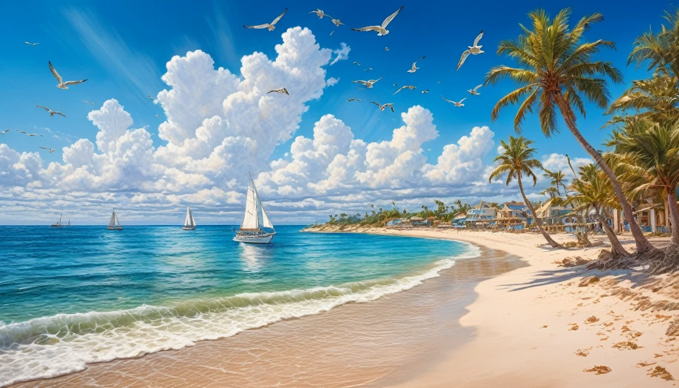 Blue Coast, Beautiful coastline overlooking the deep blue ocean - SeaArt AI