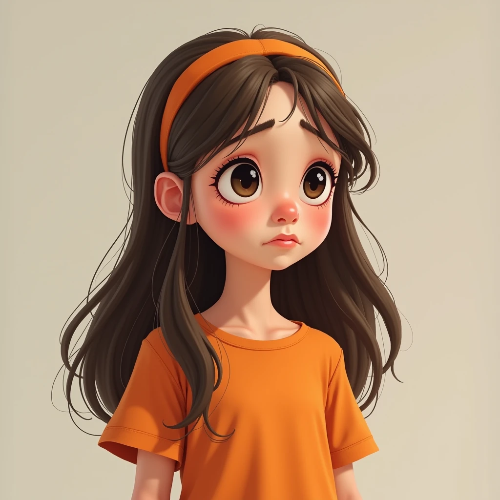 Image style realistic cartoon d'une fille de 8 ans. Elle a les cheveux ...