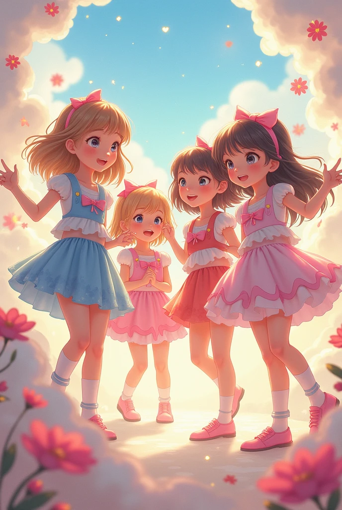 4 cute girls - SeaArt AI