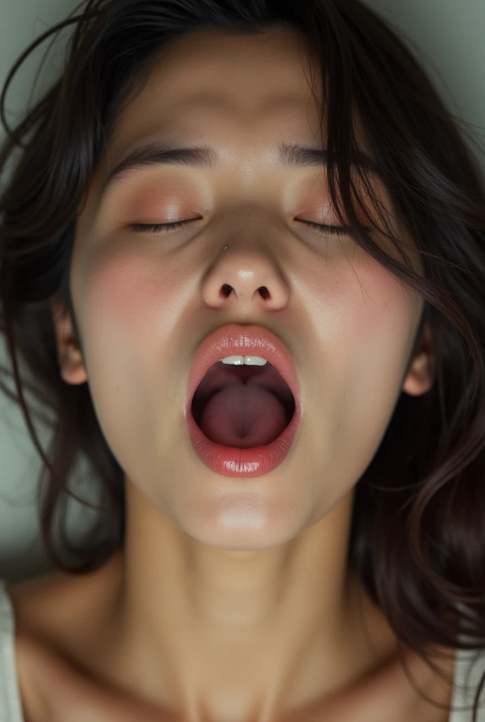 Korea women A close-up of a woman's face as she orgasms from sexual gratific - SeaArt AI