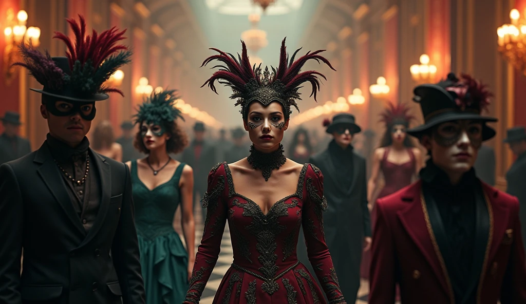 An allegorical scene depicting the internet as a masquerade ball ...