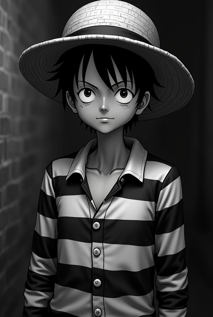 High quality photo looking at the viewer by mono d. Luffy in black and ...
