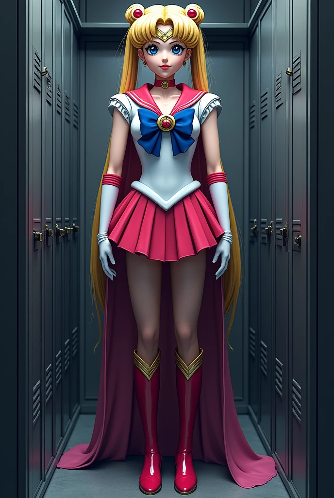 Sailor moon uniform inside a locker no human with boots and gloves ...