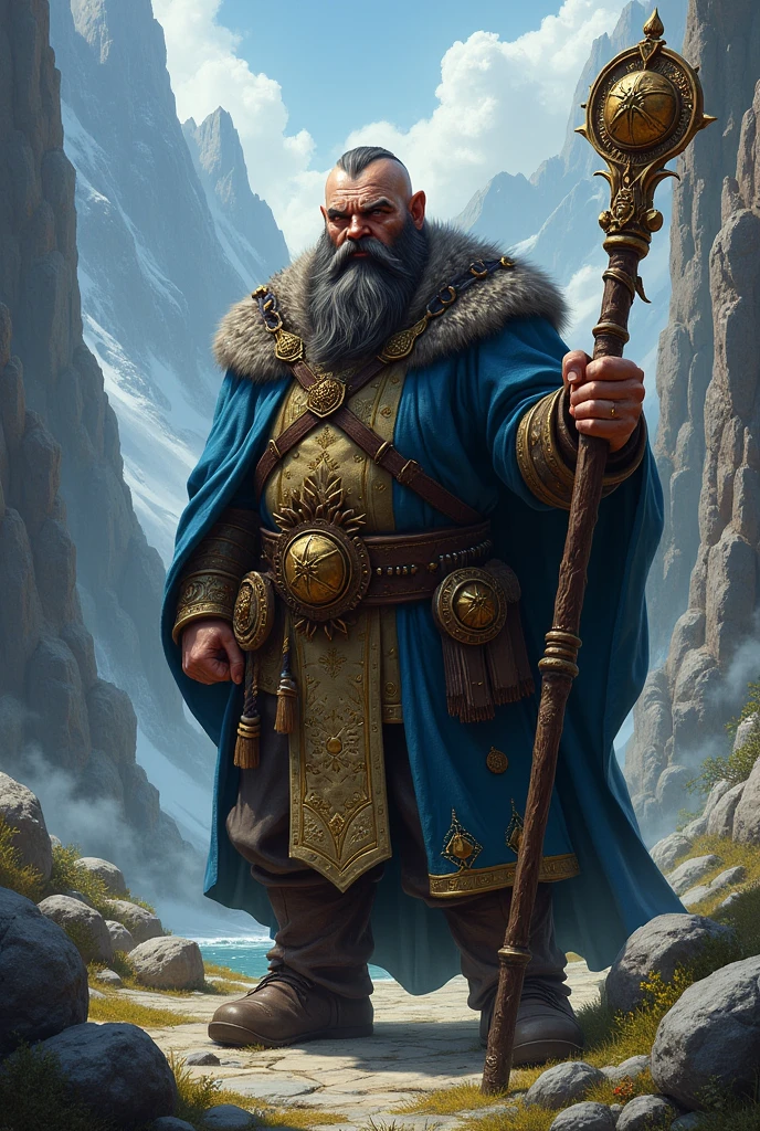 An RPG character, He's a Dwarf, black and is a wizard - SeaArt AI