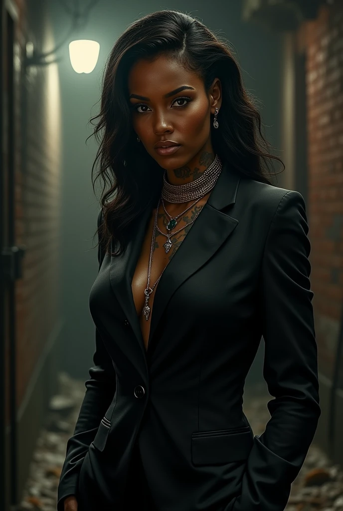 African angry mafia woman - SeaArt AI
