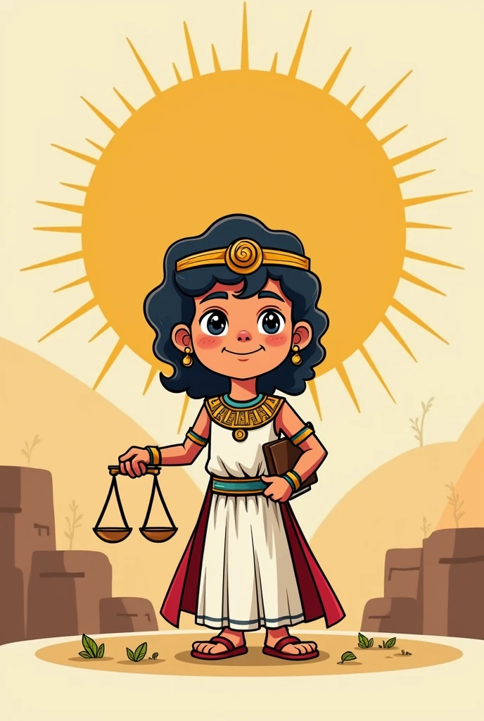 Easy cartoon drawing of shamash god of justice - SeaArt AI