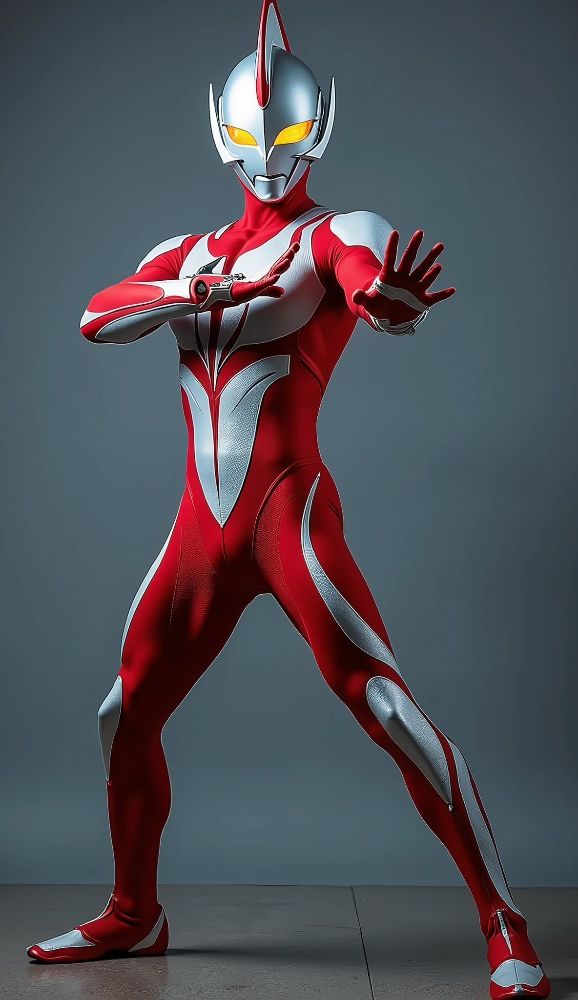 Araffe in a red and white suit is posing for a picture - SeaArt AI