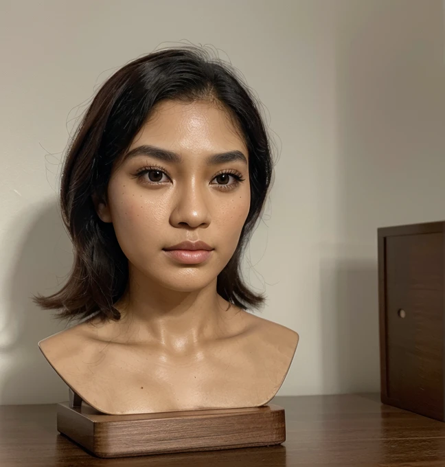 ((disembodied head on desk stand)), a beautiful natural indonesian ...