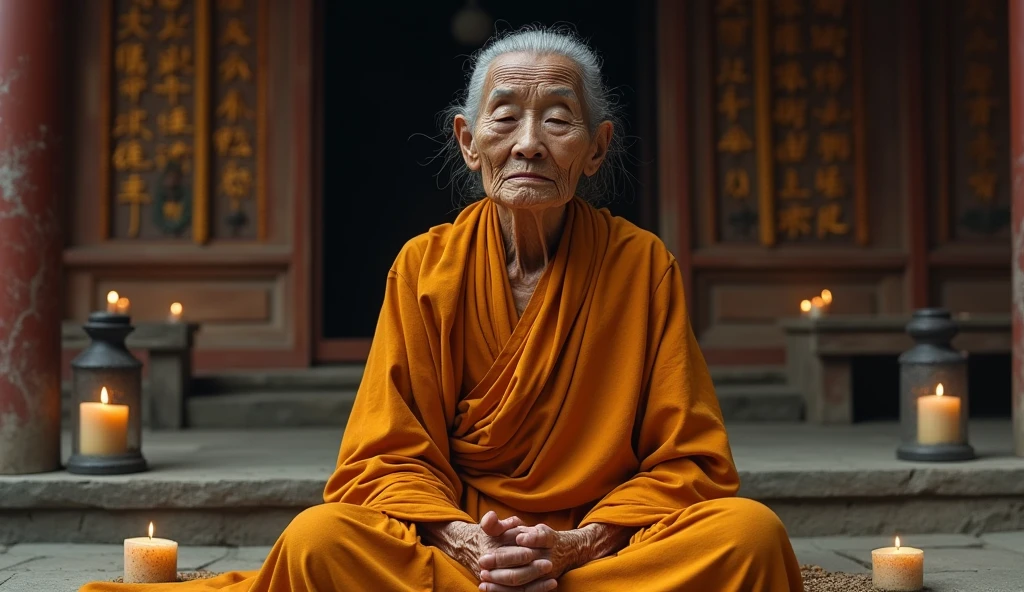 An oldest female Buddhist monk - SeaArt AI