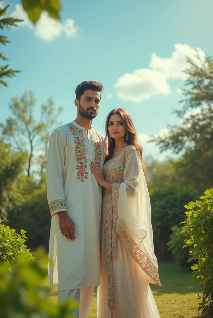 Prompt: "A beautiful 20-year-old Baloch boy and a stunning Baloch girl ...