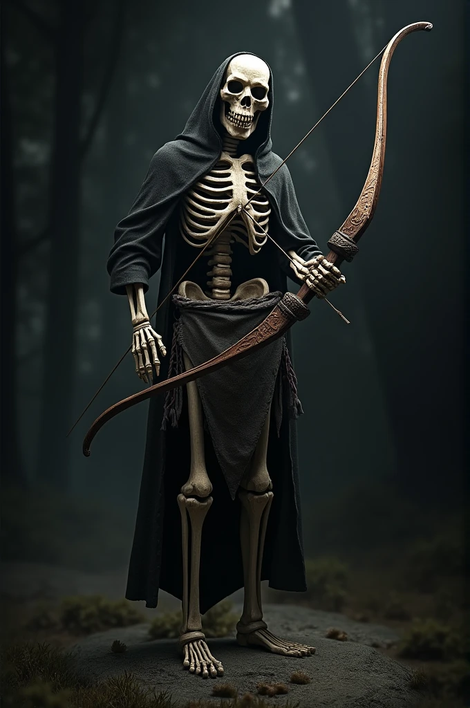 Skeleton holding bow - SeaArt AI
