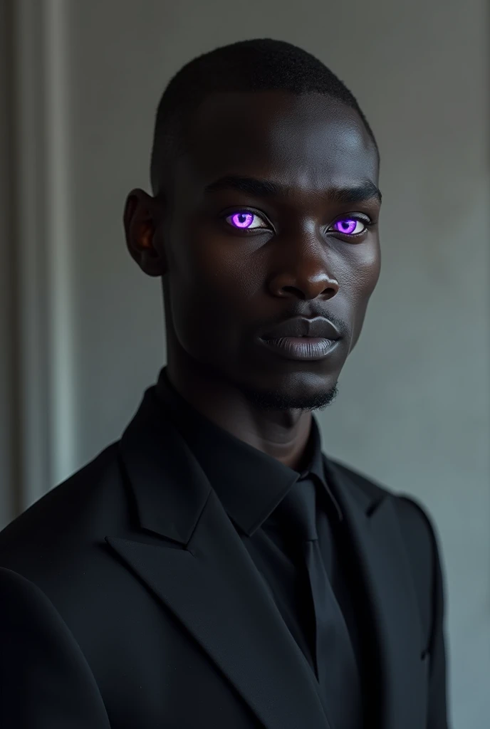Very tall black man with purple eyes he is thin - SeaArt AI
