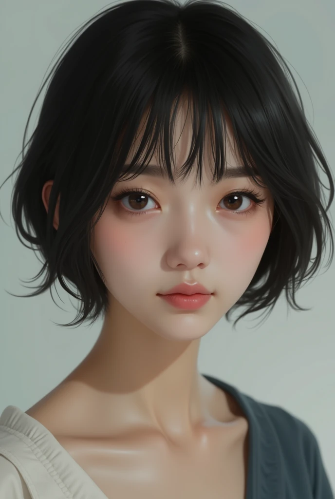 Japanese women、Short Hair、Ryoko Hirosue、Droopy eyes、Eyebrows - SeaArt AI