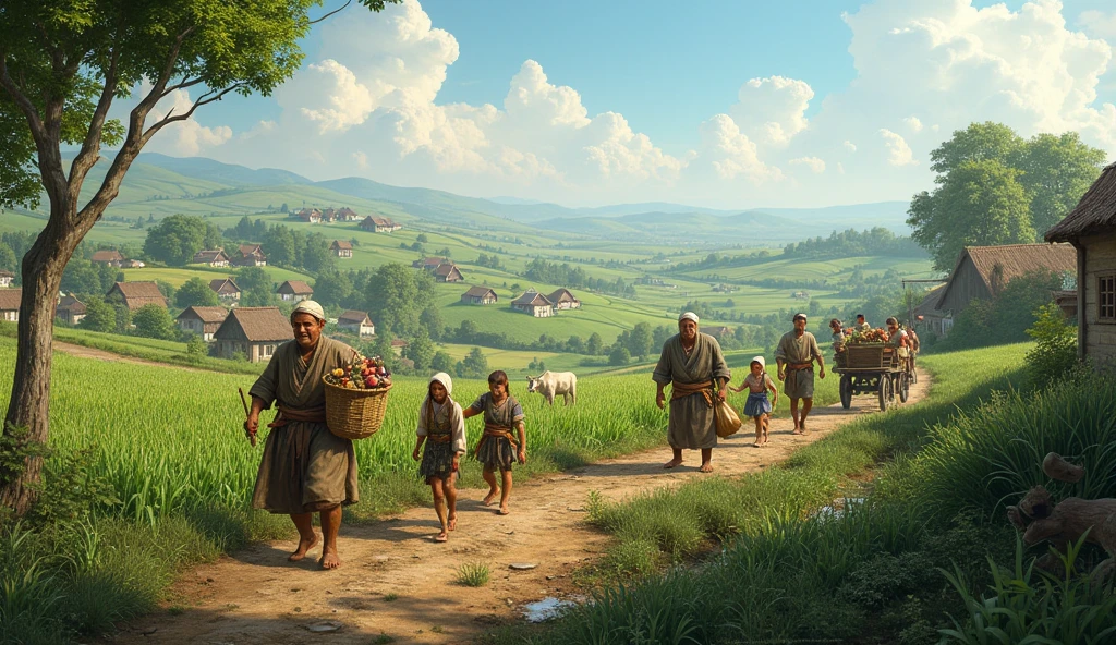 Villagers and their work ultra realistic Prompt: "villagers are working ...