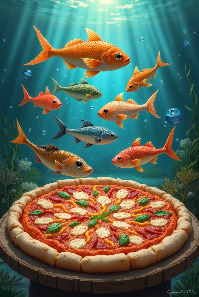 Fish pizza - SeaArt AI
