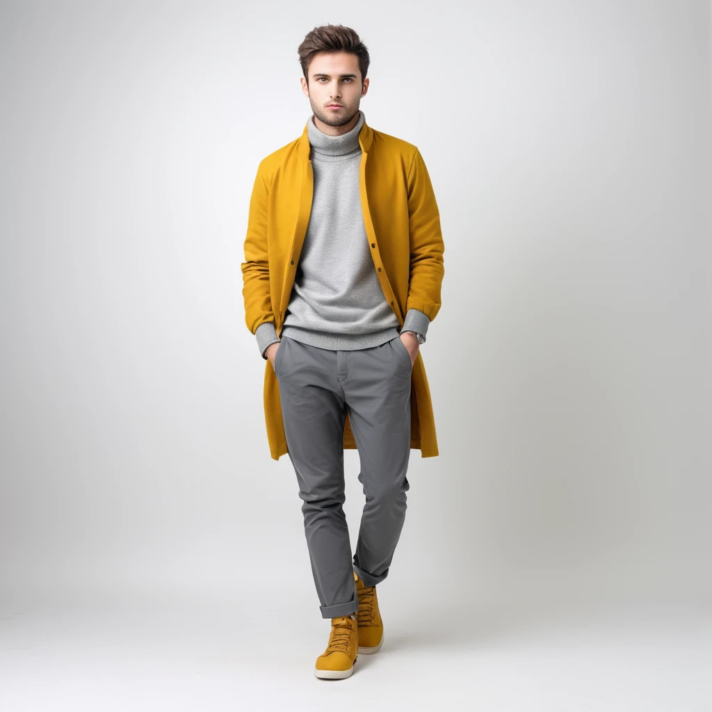 One person, white background, fashion showcase, casual fashion - SeaArt AI