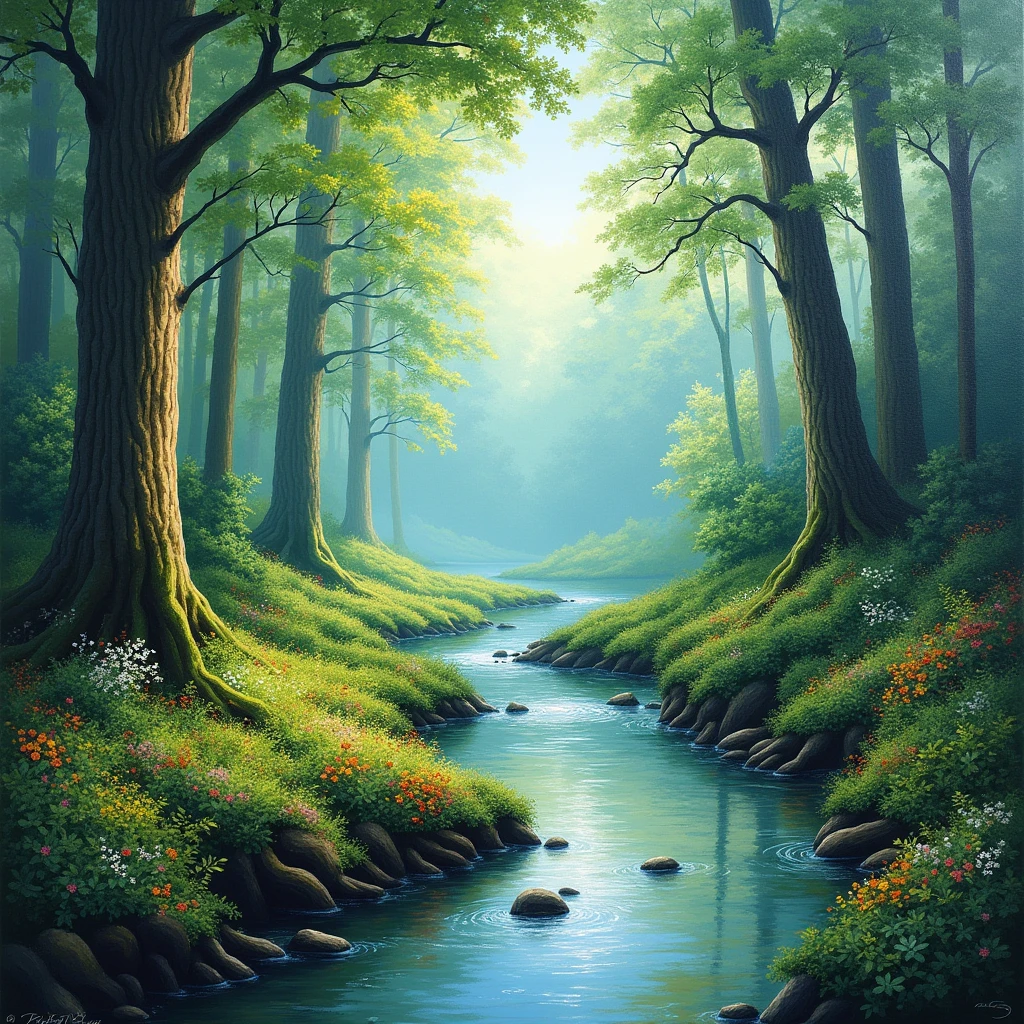 Art Bruce painting nature - SeaArt AI