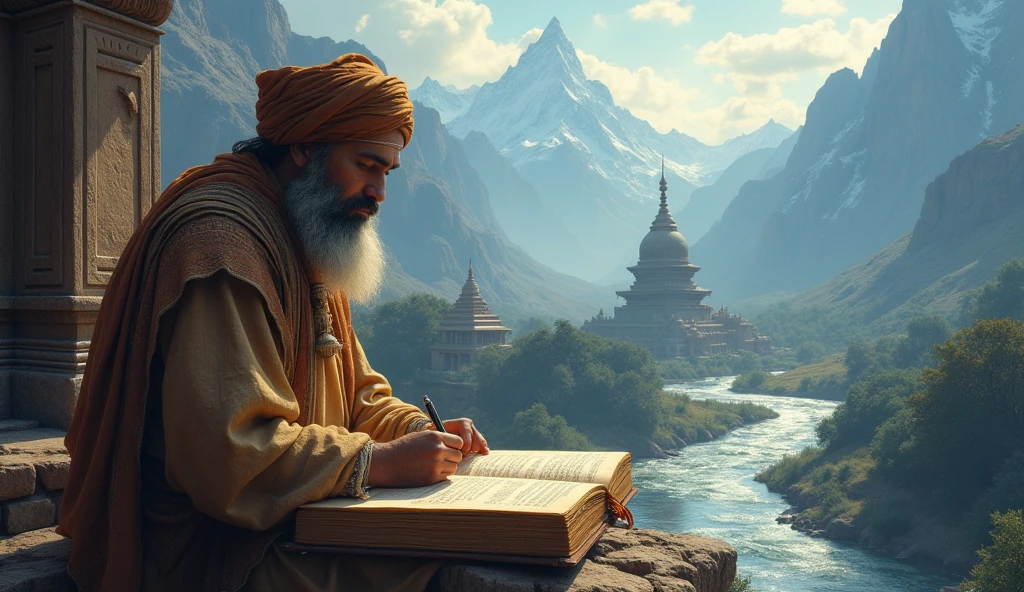 "Abu Rayhan Al-Biruni, wearing a traditional Islamic robe and turban - SeaArt AI