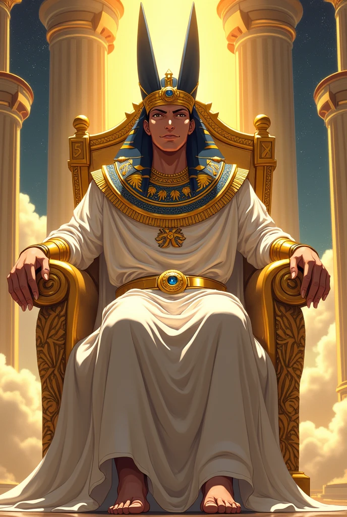 Imagine Amon, the ancient egyptian god of creation, reclining in a ...