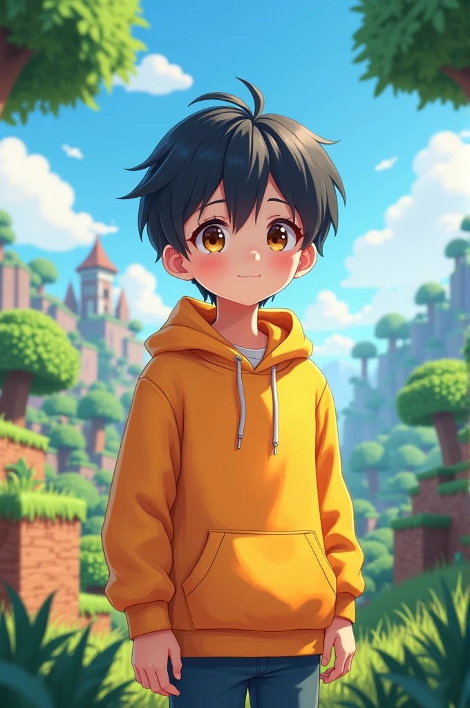 Make A Cute anime boy character wearing (colour hoodie) with animated ...