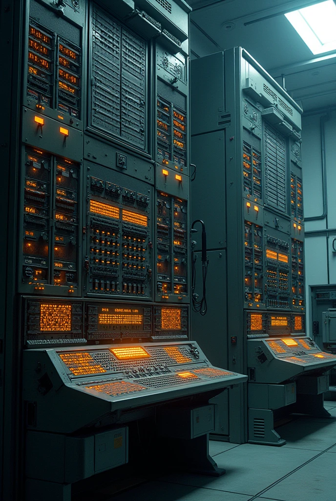 Photos or illustrations of massive early computers (e.g., ENIAC - SeaArt AI