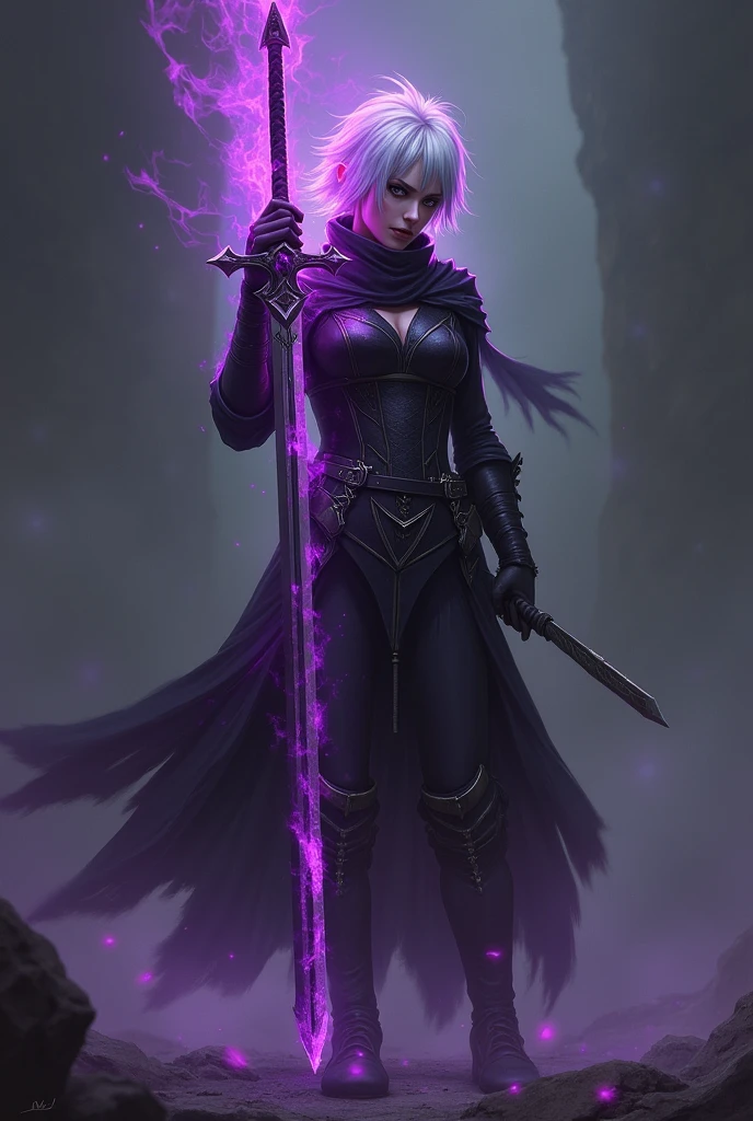 Riven character art, de league of legends, wearing a dark and somber ...