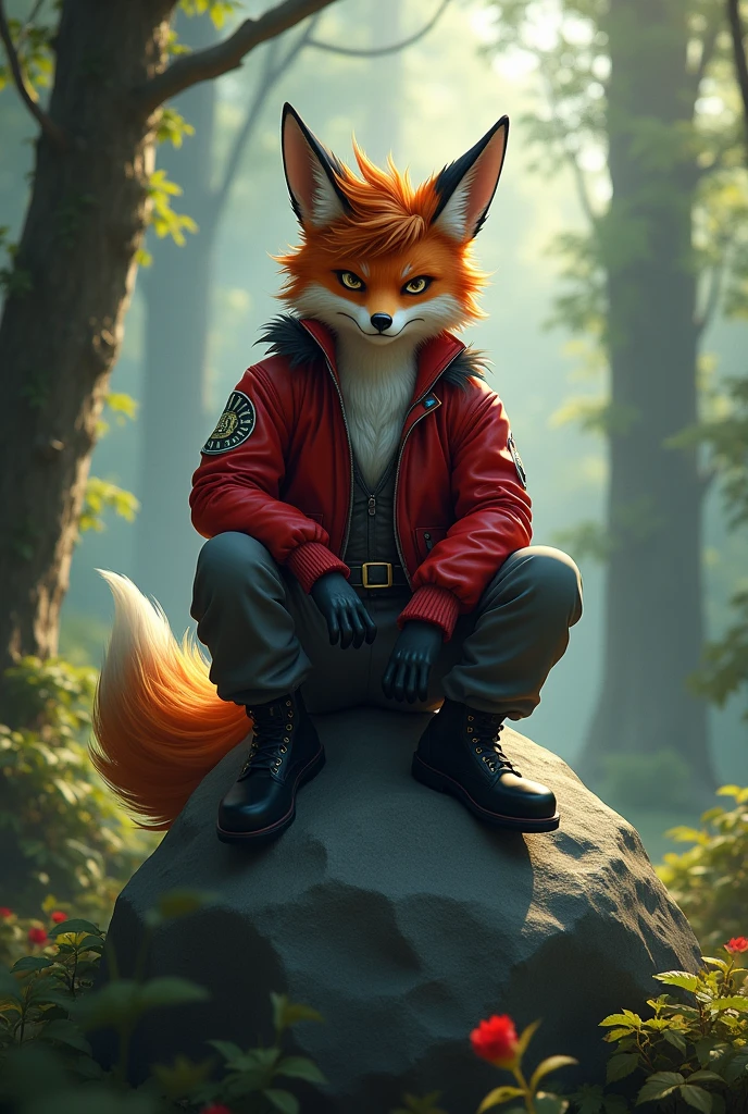 An anthropomorphic Zorro of the Borochi race, a tall fox with messy ...